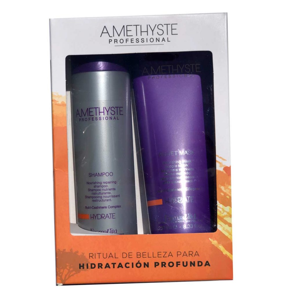 Set Amethyste Hidratante Shampoo y Mascara – Te ves linda profesional