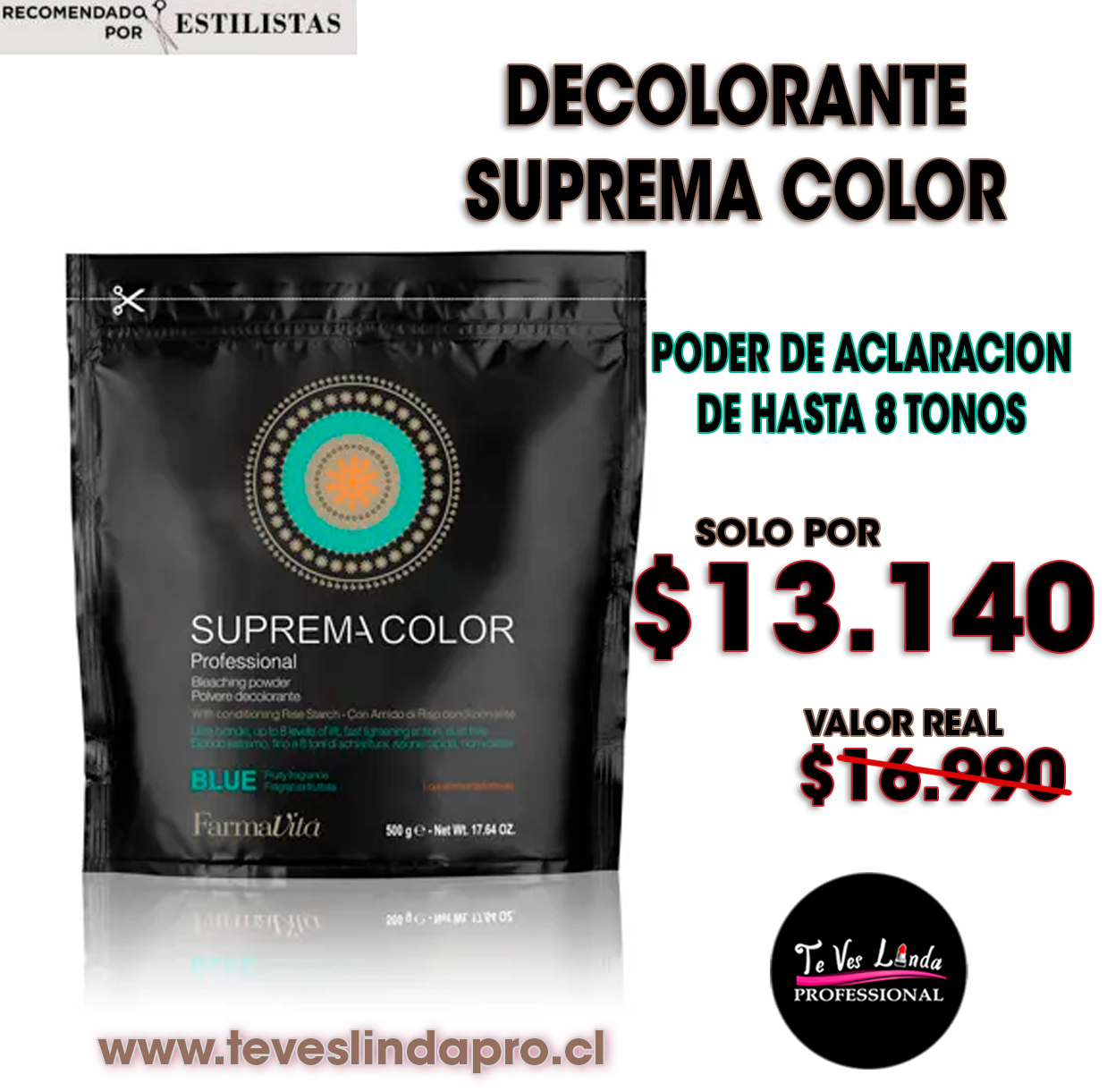 Decolorante Color Suprema 500gr – Te ves linda profesional